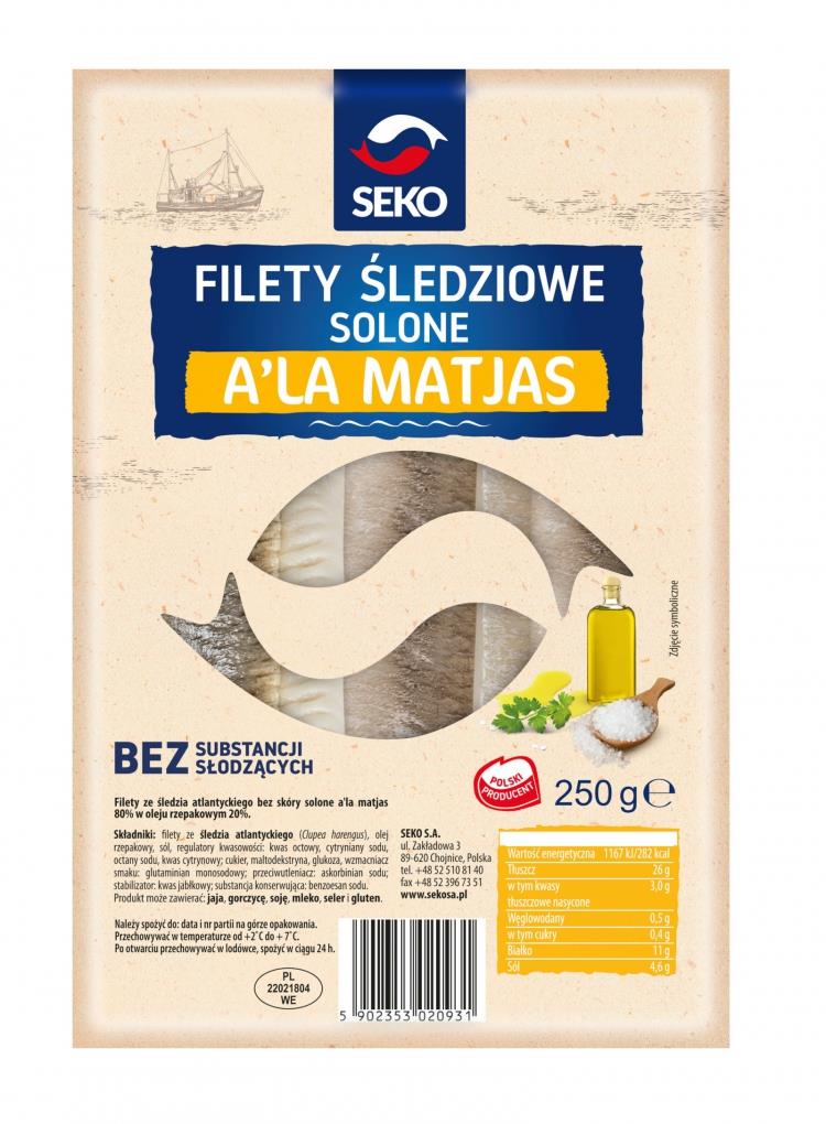 Filety śledziowe lekko solone a'la matjas w oleju Filety śledziowe lekko solone a'la matjas w oleju